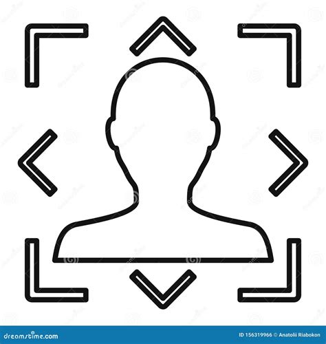 Modern Face Recognition Icon Outline Style Stock Vector Illustration Of Face Access 156319966