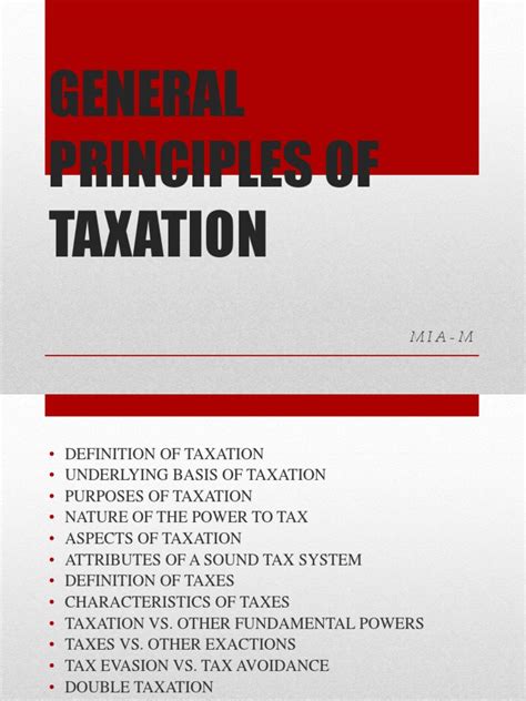 Taxation General Principles Pdf Taxpayer Double Taxation