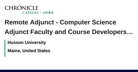 Remote Adjunct Computer Science Adjunct Faculty And Course Developers Online Applicant Pool