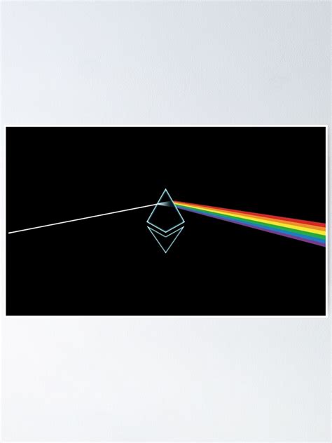 Ethereum Eth Prism Pink Floyd Rainbow Poster By Jstepan Redbubble