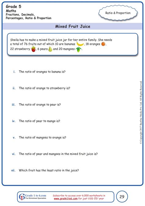 Math Worksheet For Class 5 Icse Dean Ruffins 5th Grade Math Worksheets