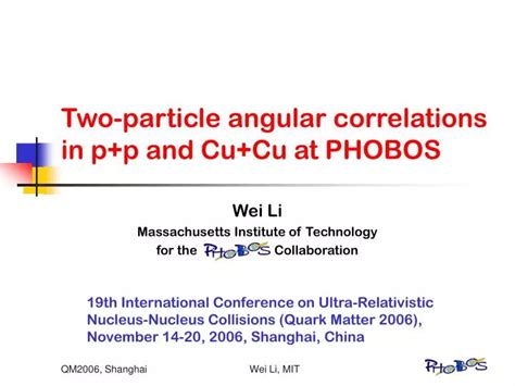 Ppt Two Particle Angular Correlations In Pp And Cucu At Phobos Powerpoint Presentation Id