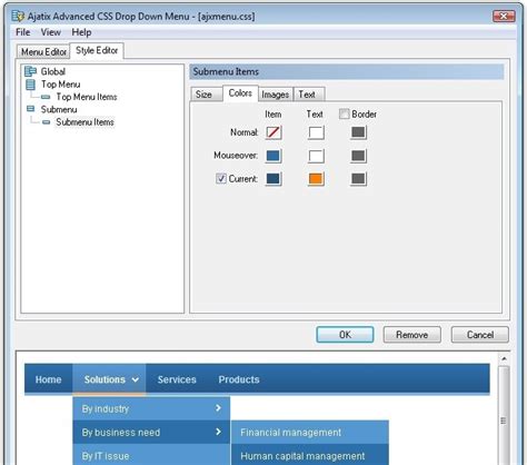 Css Menu Dreamweaver Windows Drop Down Menu Advancer
