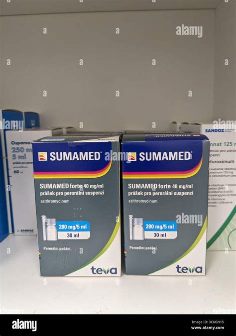 Prague Czech Republic May 6 2025 Sumamed Oral Antibiotic Syrup With