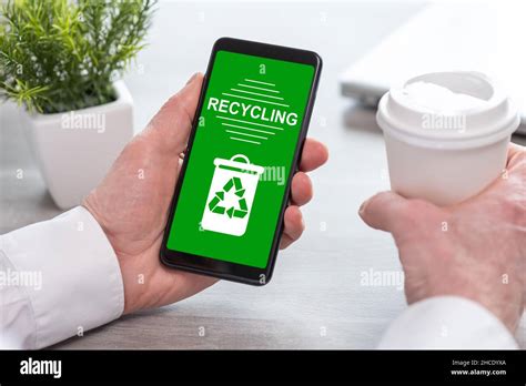 Smartphone Screen Displaying A Recycling Concept Stock Photo Alamy