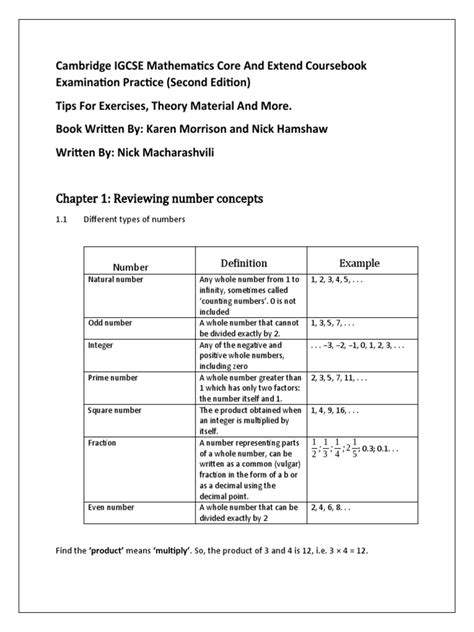 igcse maths core and extend exam practice tips pdf numbers prime