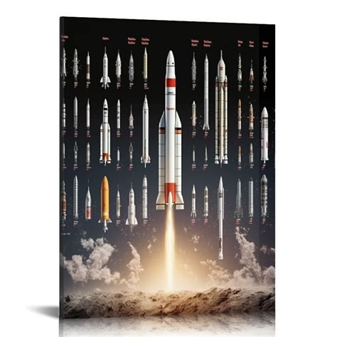 Eastsmooth Retro Rockets Posters For Walls Rockets Of The World Wall Art Space Flight Decor For