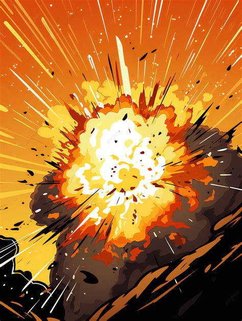 Cartoon Illustration Comic Fire Explosion Debris Splash Smoke Visual