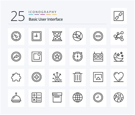 Premium Vector Basic 25 Line Icon Pack Including Share Export Waiting