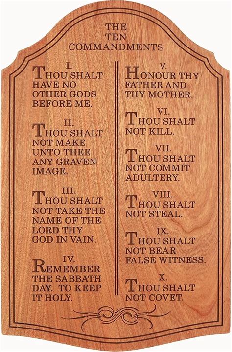 Lilymarie The Ten Commandments Laser Engraved Solid