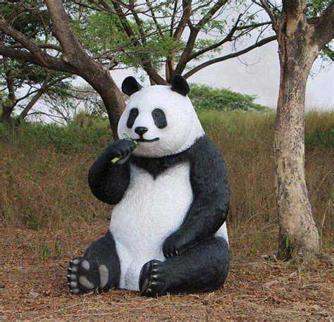 Life Size Fibreglass Resin Sitting Jumbo Panda Model Hamac Trading