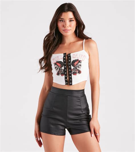 Girl Gang Safety Pin Graphic Tank Top And Windsor