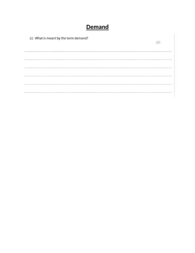 Edexcel Igcse Economics 1 1 The Market System Teaching Resources