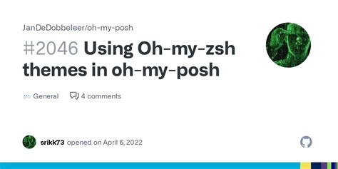 Using Oh My Zsh Themes In Oh My Posh · Jandedobbeleer Oh My Posh