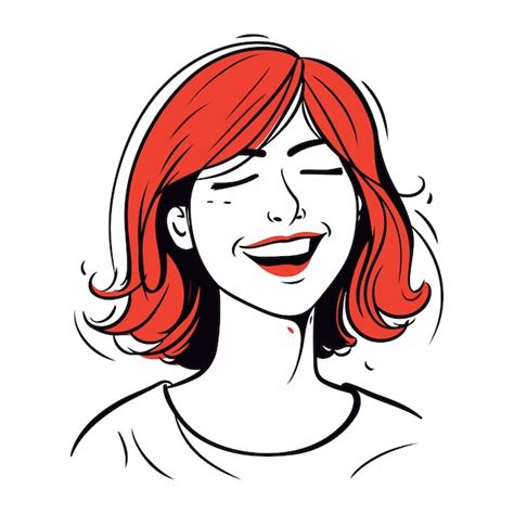 Premium Vector Vector Hand Drawn Illustration Of A Womans Face With Red Hair
