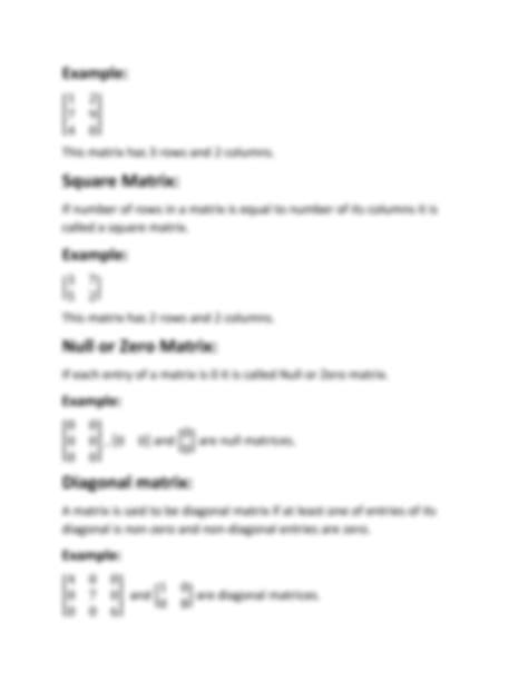 SOLUTION Matrices And Its Types Full Explained Studypool