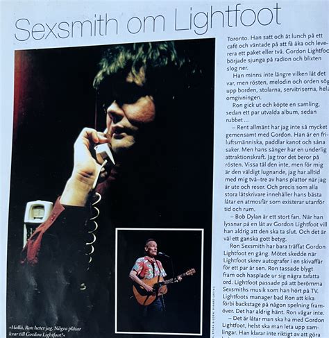 Sexsmith Om Lightfoot Sonic Magazine