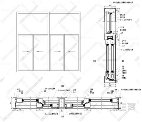 铝合金推拉窗窗节点图cad施工图下载[id 117326763] 建e施工图