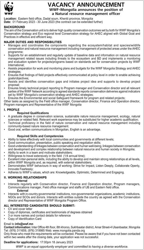Wwf Mongolia Programme Office On Linkedin Дэлхийн байгаль хамгаалах сан Wwf гийн Монгол дахь