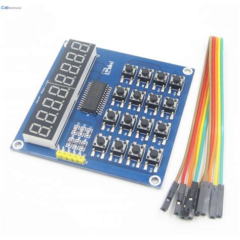 Модуль цифрового дисплея с кнопками Qyf Tm1638 Купить в Roboshop