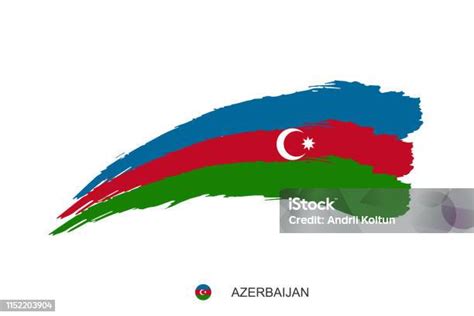 수채화 그림 아제르바이잔 국기입니다 그런 지 브러쉬 스트로크 아제르바이잔 독립 기념일 달과 별 기호벡터 추상화 일러스트 레이 션 개념에 대한 스톡 벡터 아트 및 기타 이미지