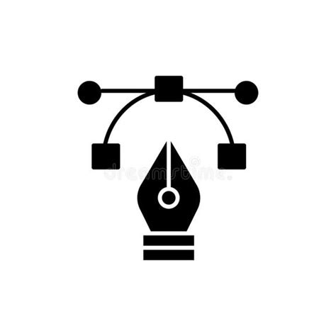 Bezier Icon Set Pen Curve Svg Graphics Design Vector Symbol In A Black Filled And Outlined