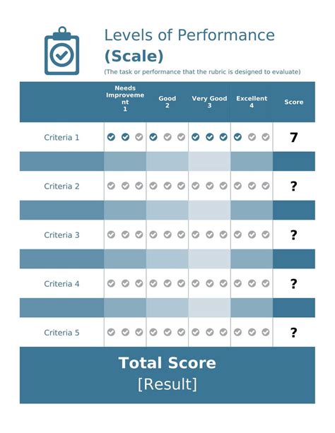 Grading Rubric Template In Word Docx File Download