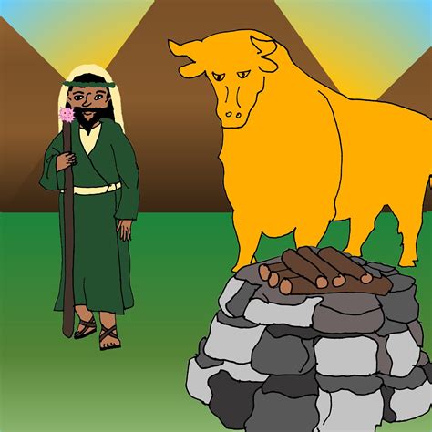 Golden Calf Quran Verse With Cow Illustration Quran Stories In