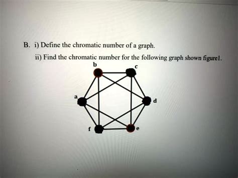 Bi Define The Chromatic Number Of A Graph Ii Find The Chromatic Number