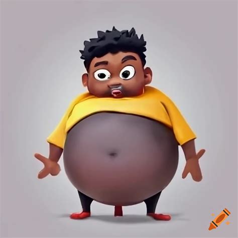 A Funny Cartoon Black Character With Big Tommy And High Hair Haircut In Early 20s The Character