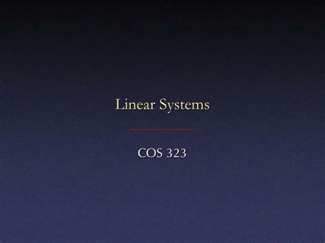 PPT Linear Systems PowerPoint Presentation Free Download ID