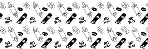 보드와 벡터 스케이트 보드 원활한 패턴 흰색 배경에 단어와 만화 스케이트 보드의 라인 아트 스타일 일러스트 스케이트 거리에 대한 스톡 벡터 아트 및 기타 이미지 Istock