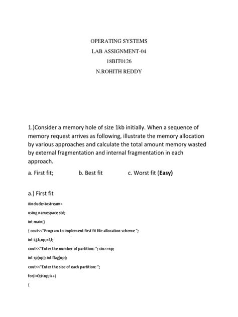 Operating System Lab Assignment Pdf Theoretical Computer Science Computer Architecture