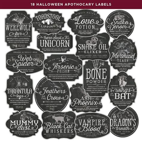 Halloween Apothecary Printable Labels Full Set Digital Download
