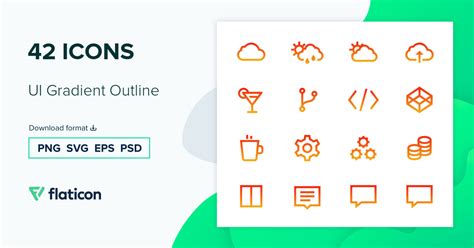 Pacote De ícones Ui Gradient Outline Gradient 42 ícones Svg