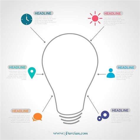فایل اینفوگرافیک طرح ایده و لامپ پارشن