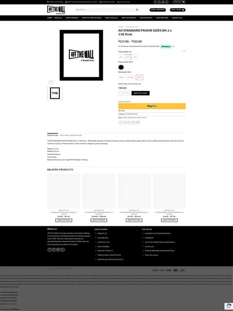 Shop A0 Standard Frame Sizes Online In Sydney Pdf Plastic Arts