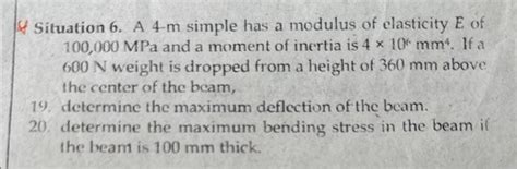 Solved F Situation A M Simple Has A Modulus Of Chegg Com