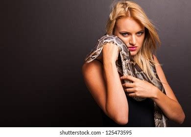Sexy Blonde Woman Posing Python Stock Photo 125473598 Shutterstock