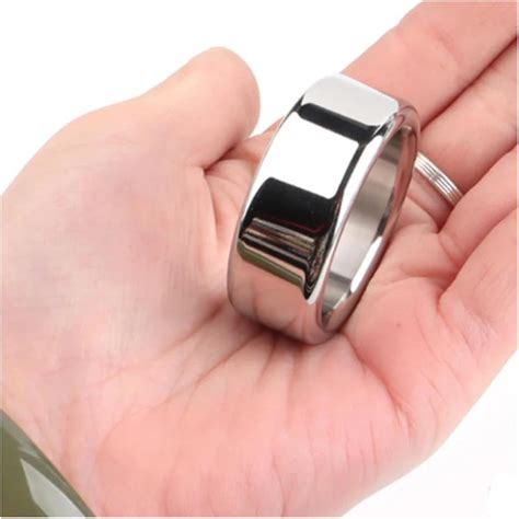 Male Balanus Ring Metal Steel Penis Lock Cock Ring Ball