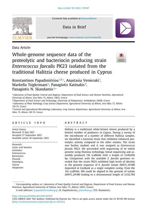 Pdf Whole Genome Sequence Data Of The Proteolytic And Bacteriocin Producing Strain