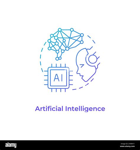 Artificial Intelligence Blue Gradient Concept Icon Stock Vector Image And Art Alamy