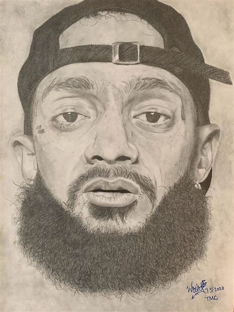 Nipsey Hussle Portrait Drawing Digital Prints Only Etsy Portrait Drawing Drawings Marvel