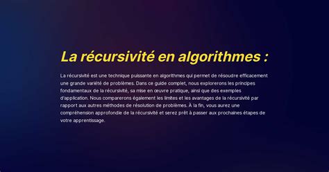 La Récursivité En Algorithmes