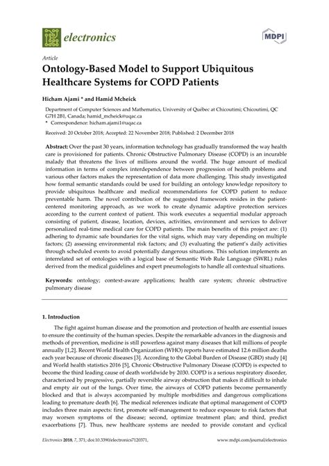 Pdf Ontology Based Model To Support Ubiquitous Healthcare Systems For Copd Patients