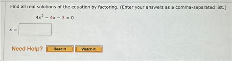 Solved Find All Real Solutions Of The Equation By Factoring Chegg