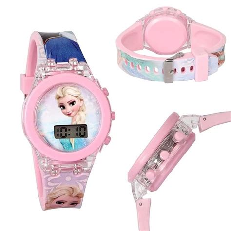 Дитячий електронний наручний годинник Ельза Холодне серце Light Watch з підсвічуванням 2 в 1
