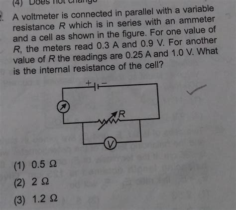 [answered] 4 A Voltmeter Is Connected In Parallel With A Variable Kunduz