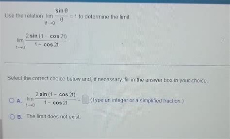 Solved Use The Relation Lim Theta Rightarrow 0
