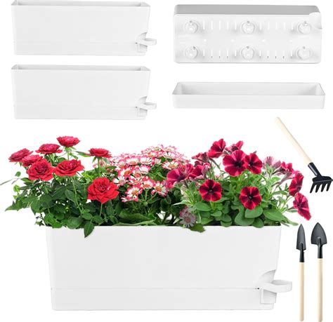 4 Pack Self Watering Pots For Indoor Plants 17 Inches Window Boxes